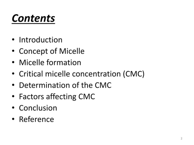 Micelle and critical micelle concentration | PPTX | Chemistry | Science