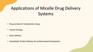 Micelle Drug Delivery System (Nanotechnology).pptx