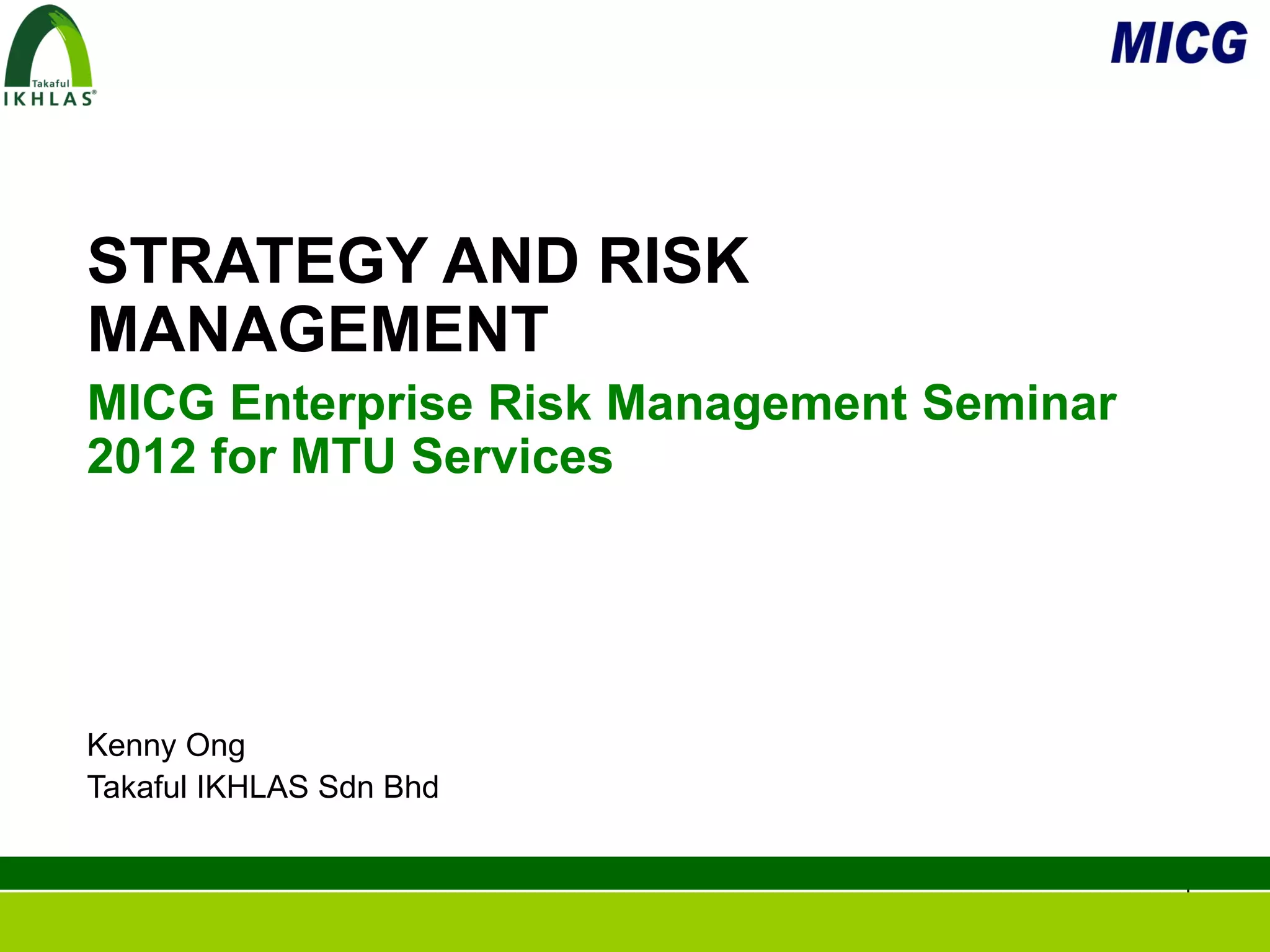 MICG - Strategy and Risk Management for MTU Services | PPT