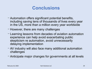 Autonomous Vehicle Benefits and Challenges; Role of Governments? | PPT