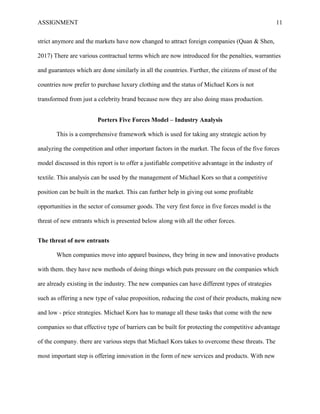 Michael Kors marketing assignment swot analysis | PDF