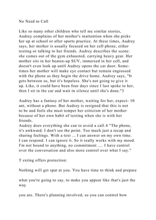MICHAELA CULLINGTON 4. Cullington focuses on how texting a.docx