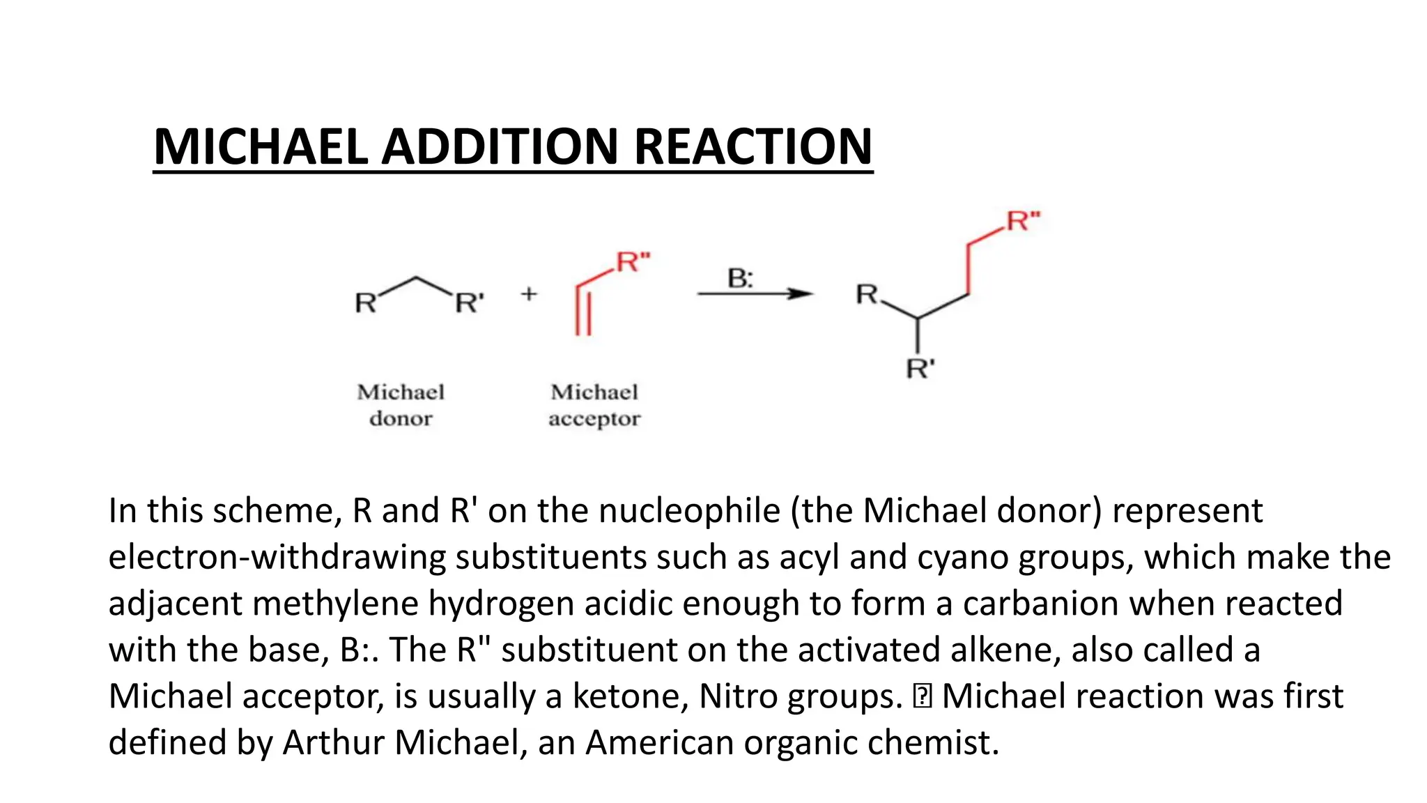 Michael Addition reaction M Pharm Pharmaceutical chemistry.pptx