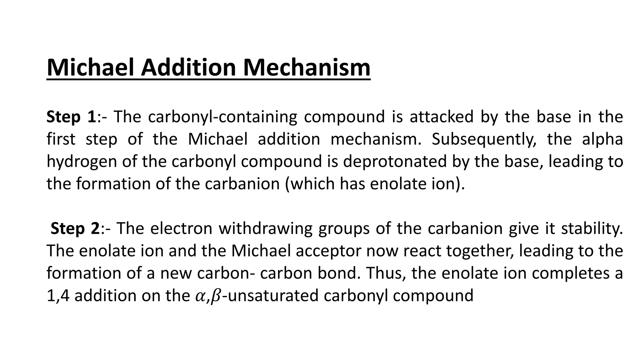 Michael Addition reaction M Pharm Pharmaceutical chemistry.pptx