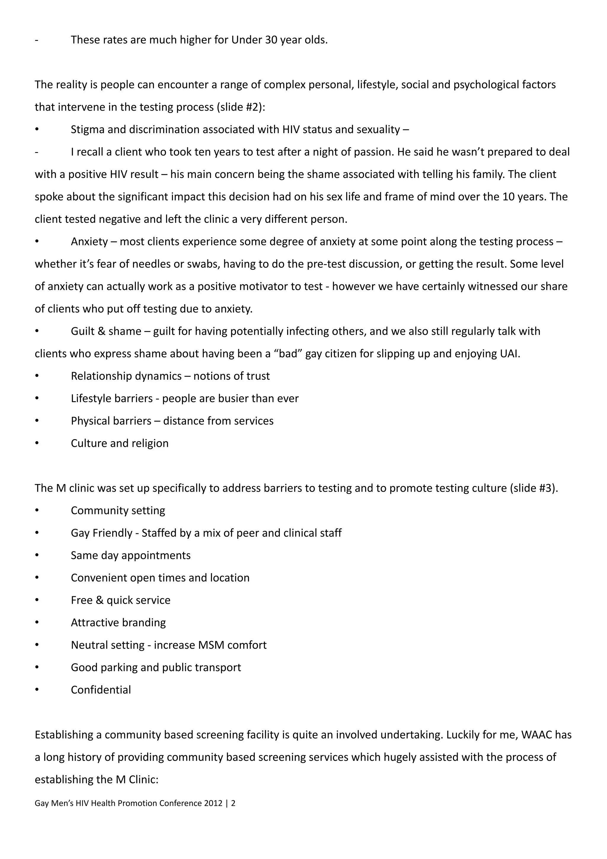 Barriers & motivations to HIV testing | PDF | Sexual Health | Diseases ...