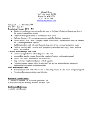 Michael bruns resume updated 2.5.2014