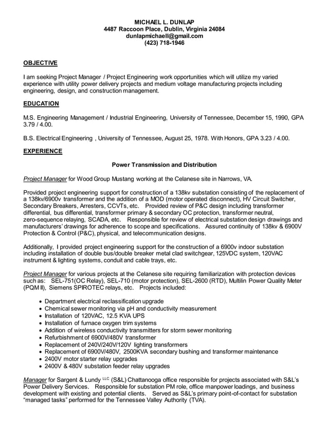 Michael Dunlap Resume - 2016 | PDF