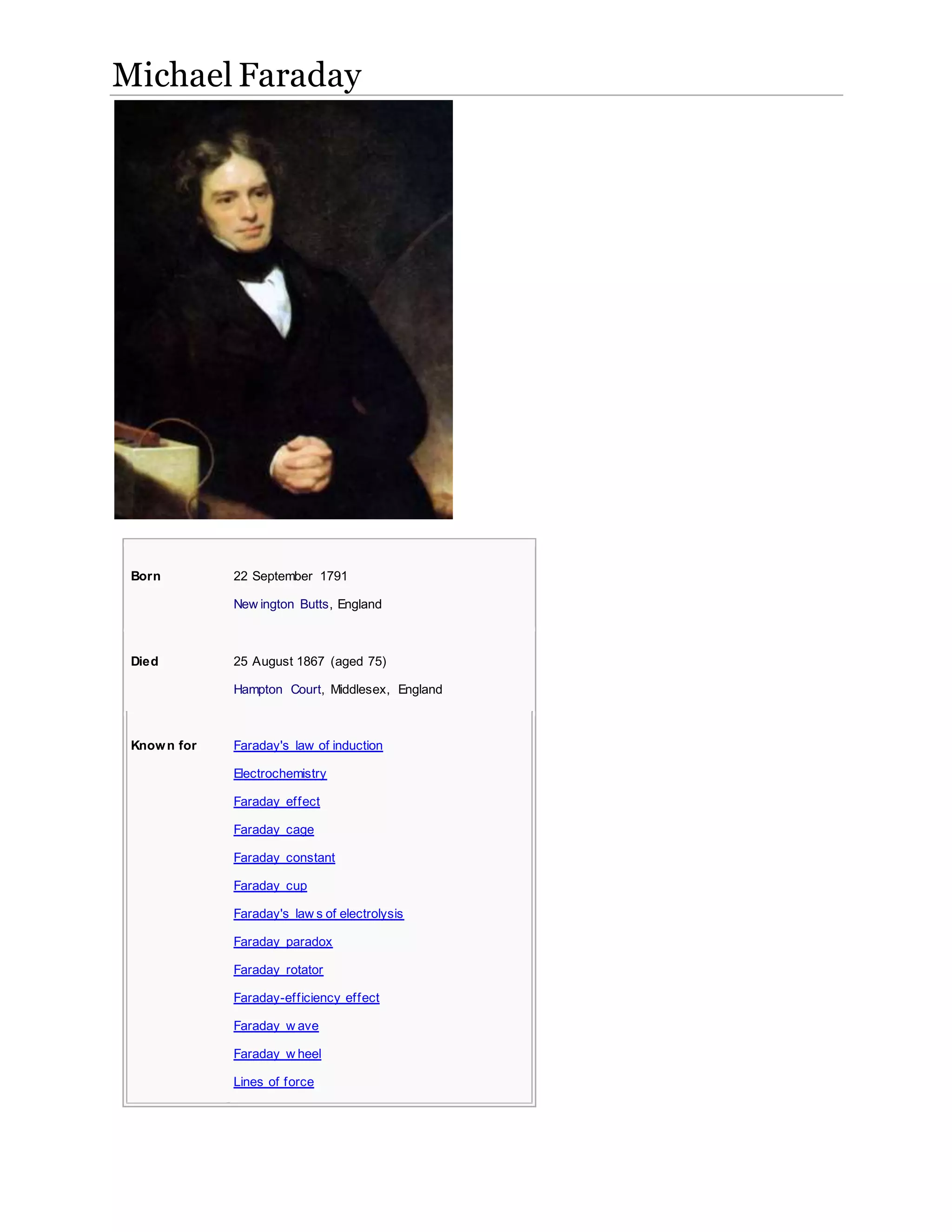 Michael faraday | DOCX