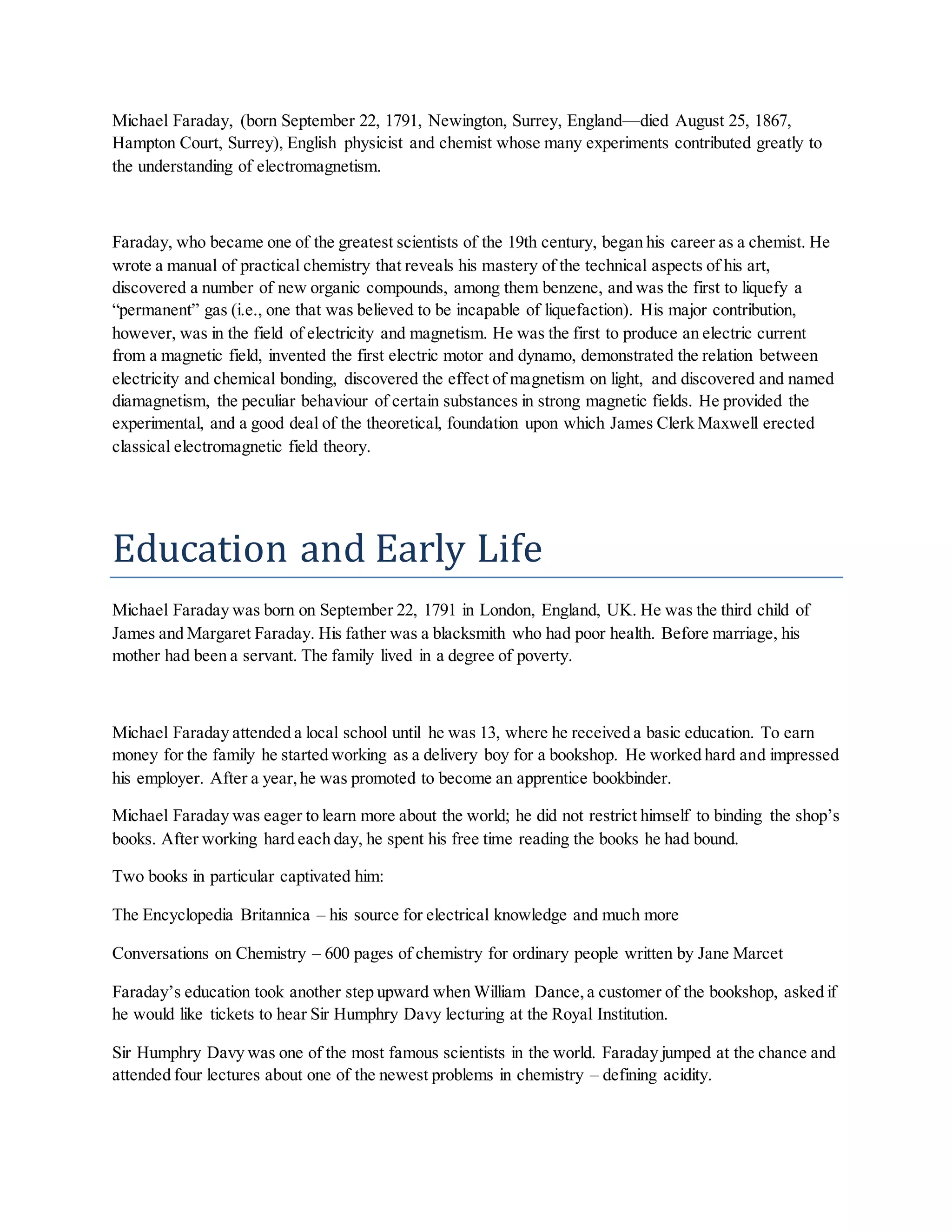 Michael faraday | DOCX
