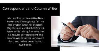 Michael Freund - Founder of Shavei Israel | PPT