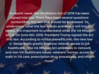 The VA Mission Act: What It Means for Veterans | Michael G. Sheppard | PDF