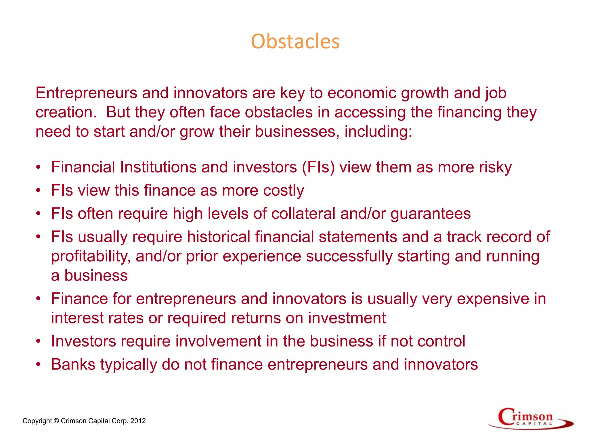 Financing Innovation | PPTX