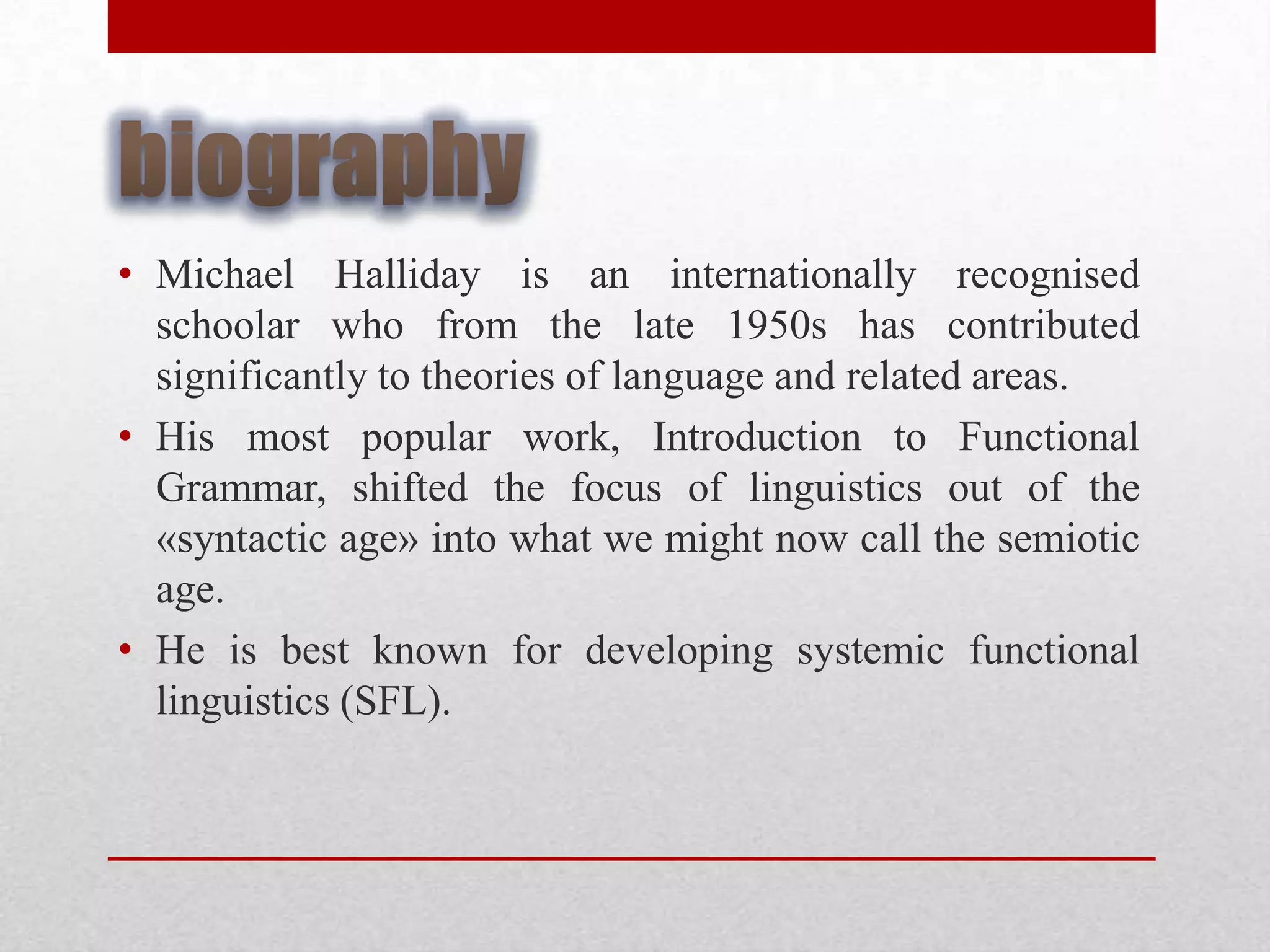 Michael halliday | PPTX