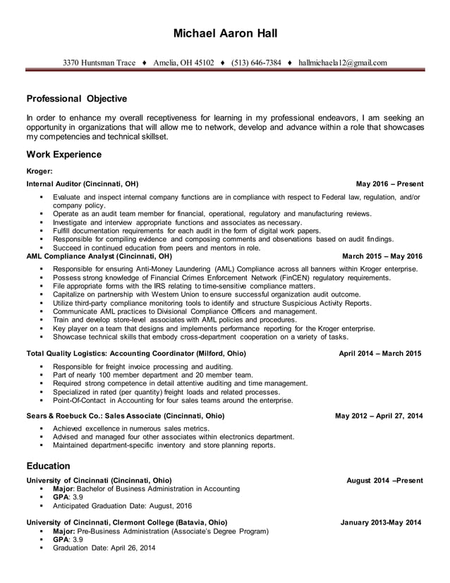 Michael Hall Resume | DOCX