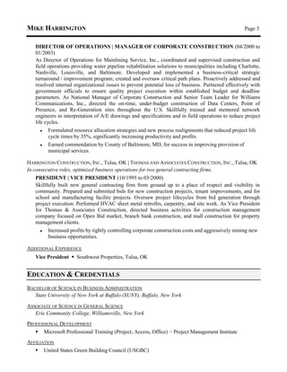 Michael Harrington - Corporate Operations Resume | PDF