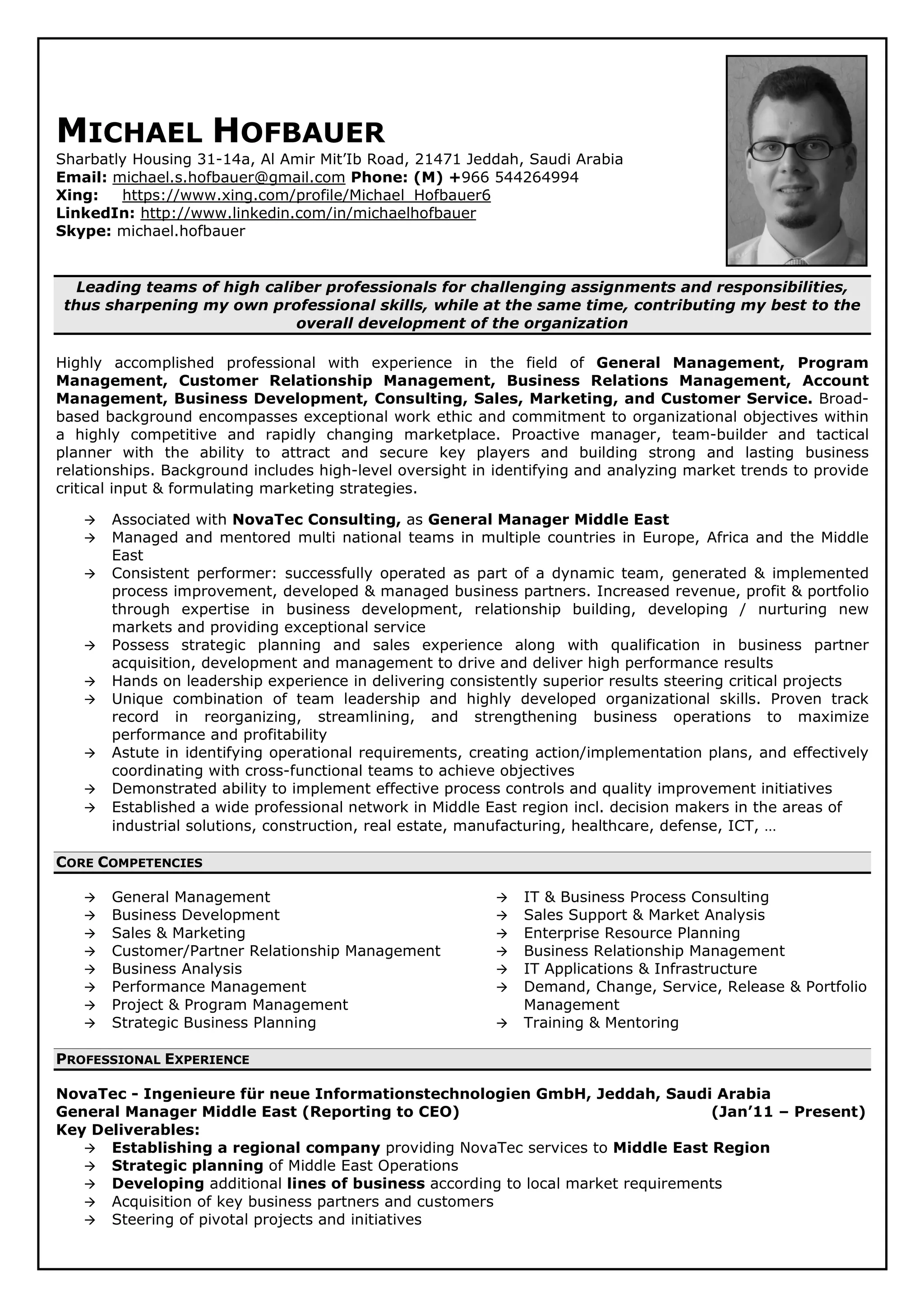 Michael Hofbauer Resume | PDF