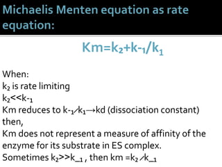 Michaelis menten equation a plot of the reaction velocity | PPTX