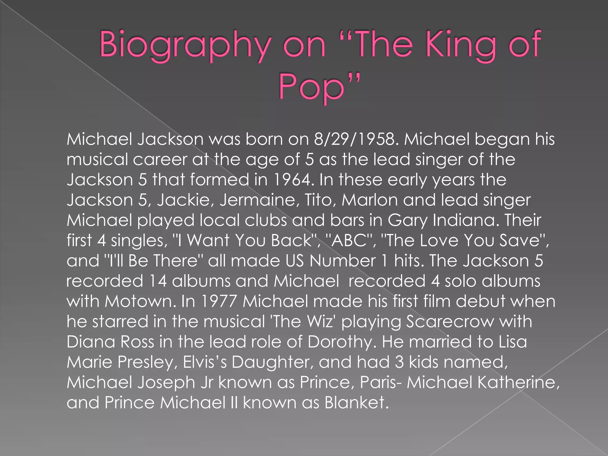 Michael jackson | PPTX | Contemporary Hits/Pop/Top 40 | Music
