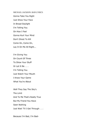 Michael Jackson Bad Font