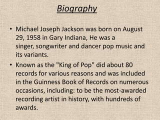 Michael Jackson Biography (Abridged). | PPT