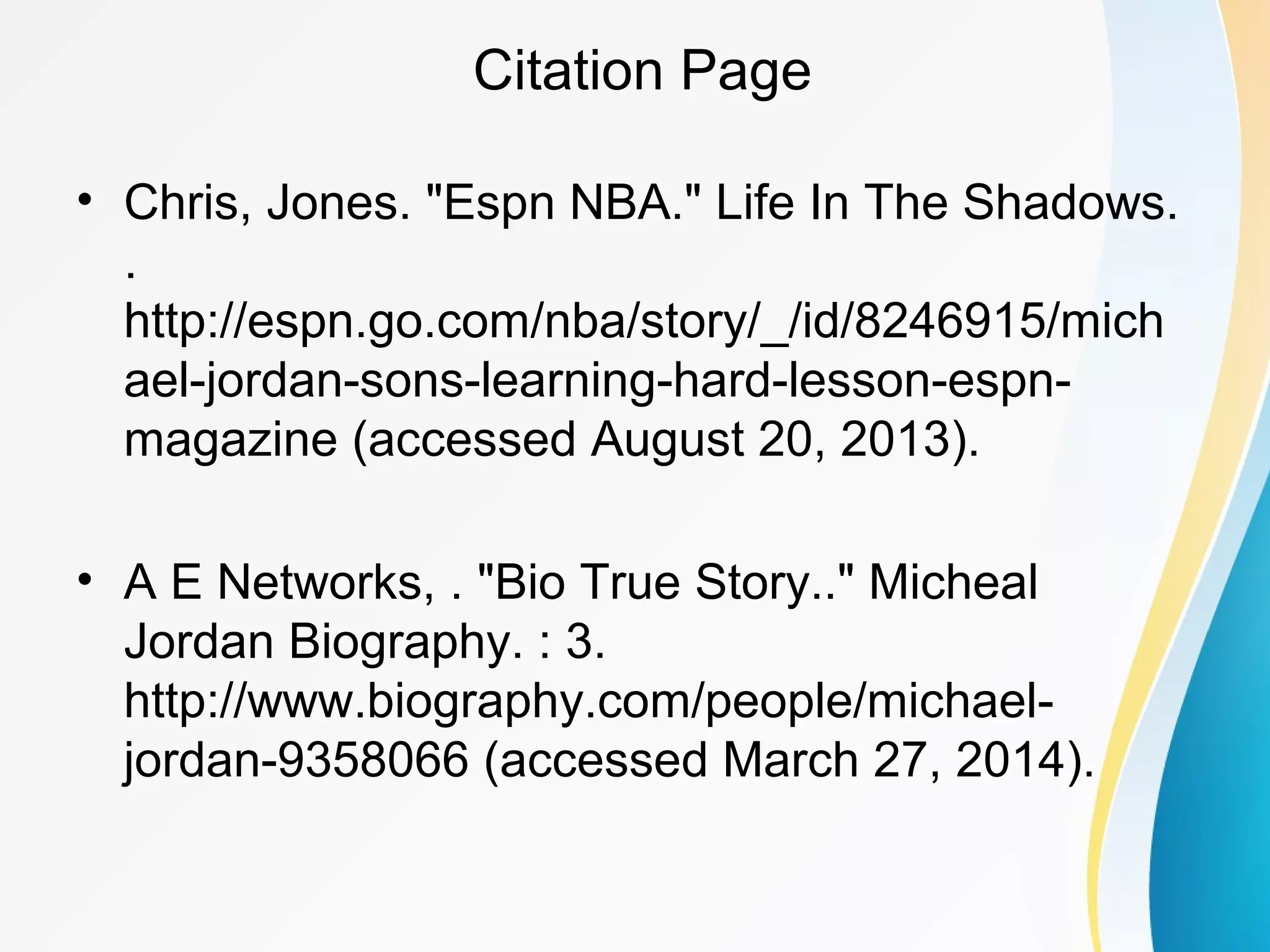 Michael Jordan Biography | PPT