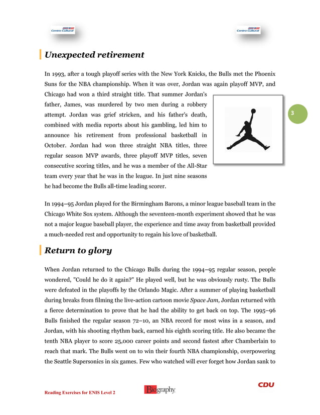 Michael Jordan Biography | PDF