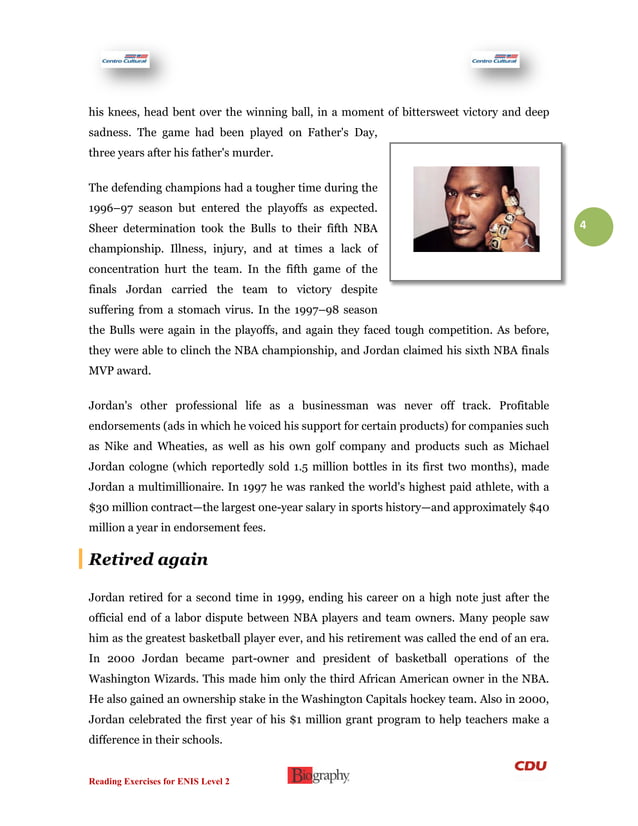 Michael Jordan Biography | PDF