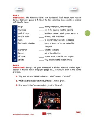 Michael Jordan Biography Worsheet | PDF