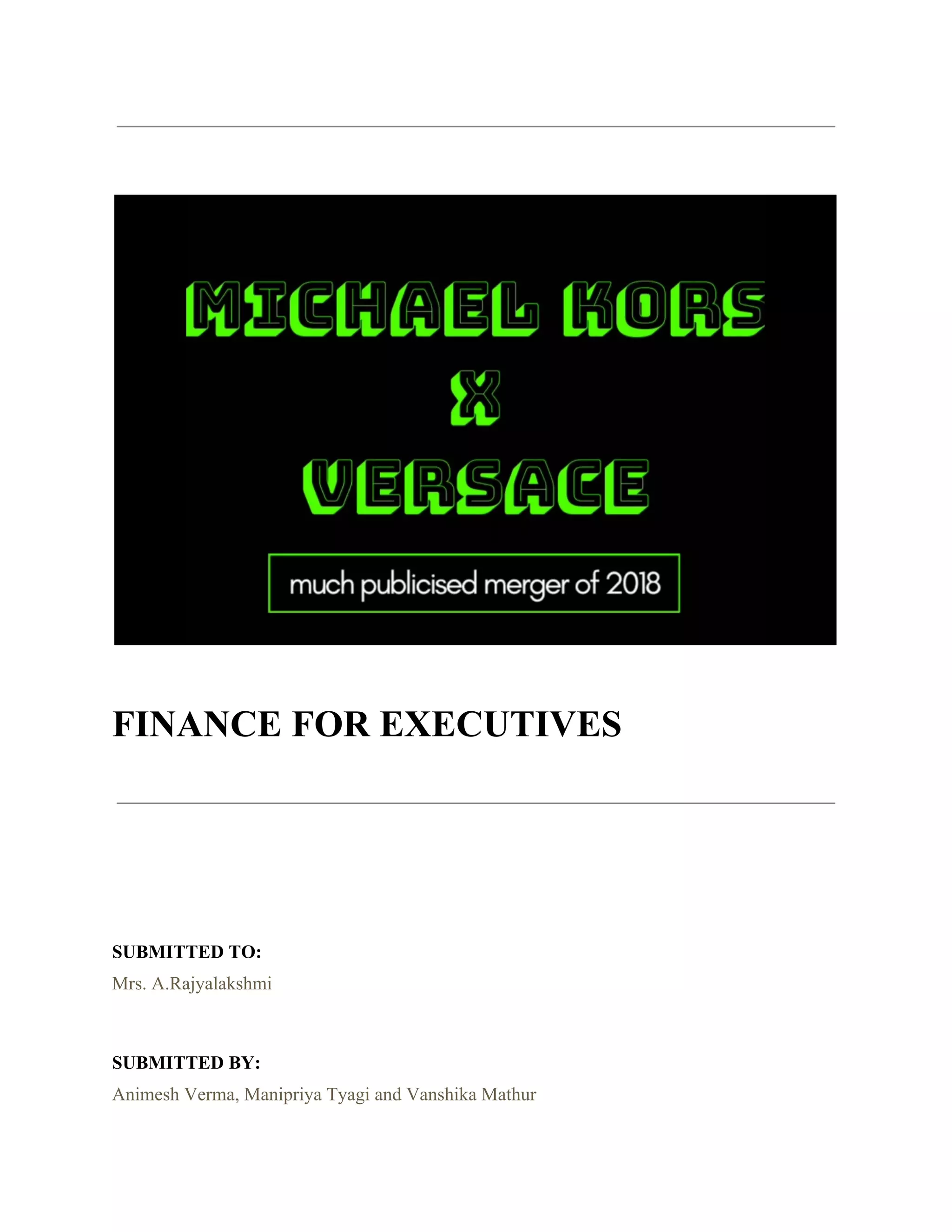 Michael kors and versace | PDF | Business | Business and Finance