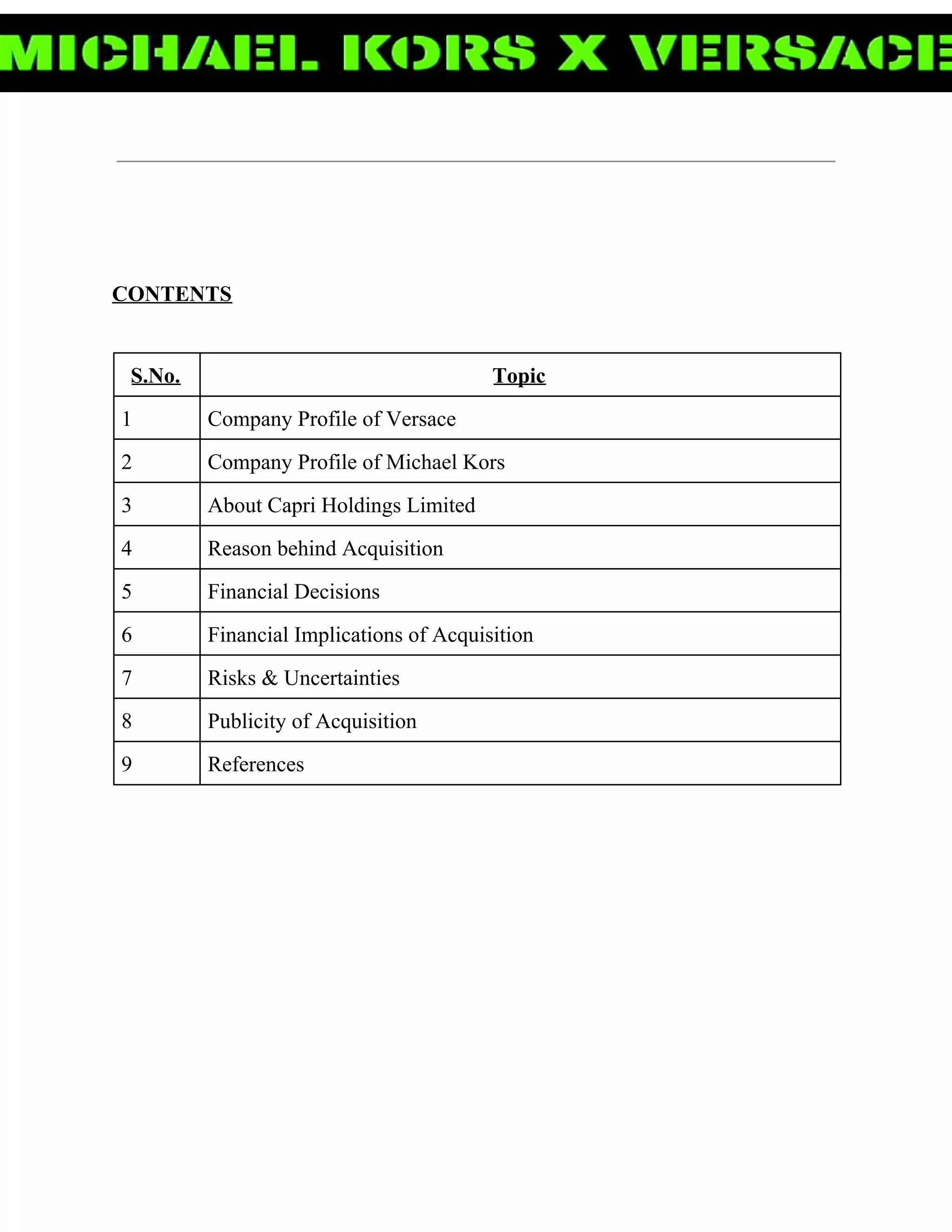 Michael kors and versace | PDF | Business | Business and Finance