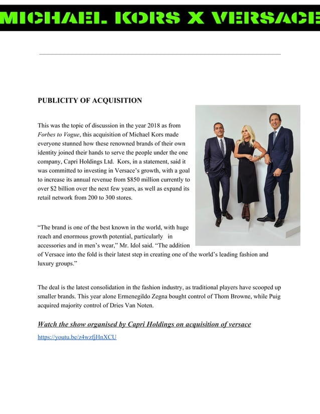Michael kors and versace | PDF | Business | Business and Finance