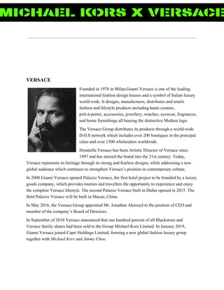 Michael kors and versace | PDF | Business | Business and Finance