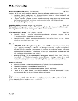 Michael Loveridge Resume | PDF