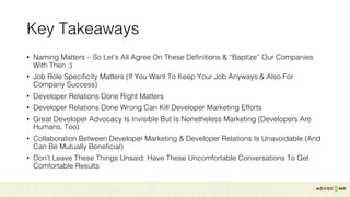 Developer Relations Vs Developer Marketing | PPT