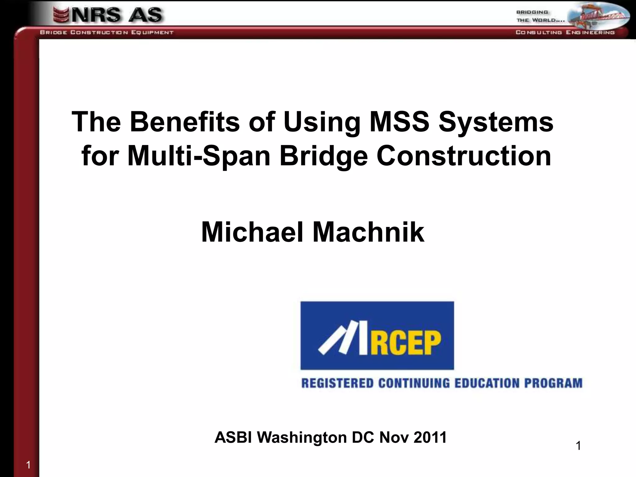 Michael Machnik ASBI 2011 Movable Scaffolding System presentation | PDF