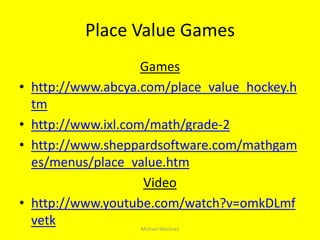 Michael Martinez Math Module 3 Presentation on Place Value 2nd Grade | PPT