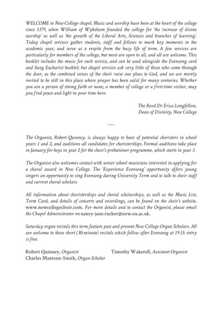 Michaelmas Term 2018 Music List | PDF