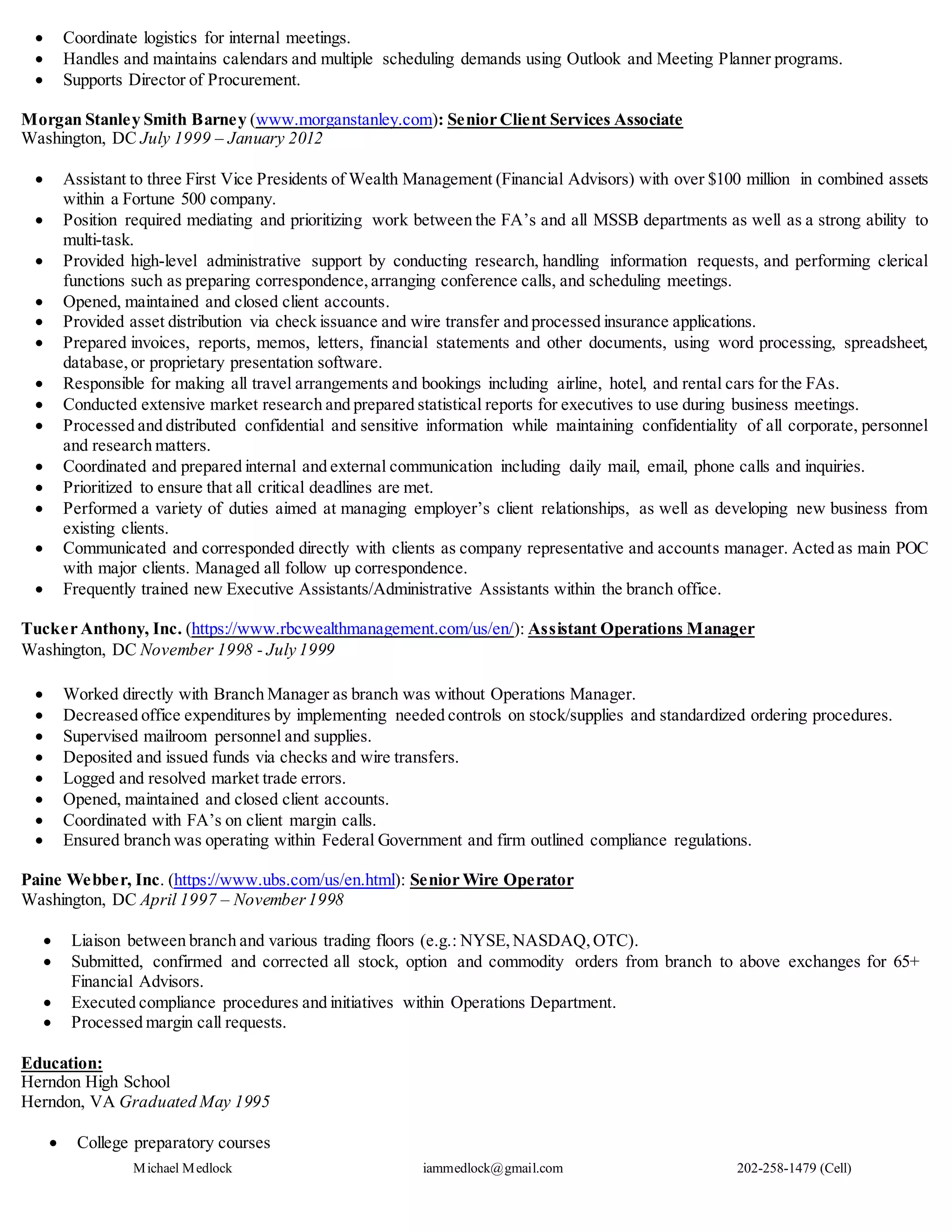 Michael Medlock cv 06.20.16