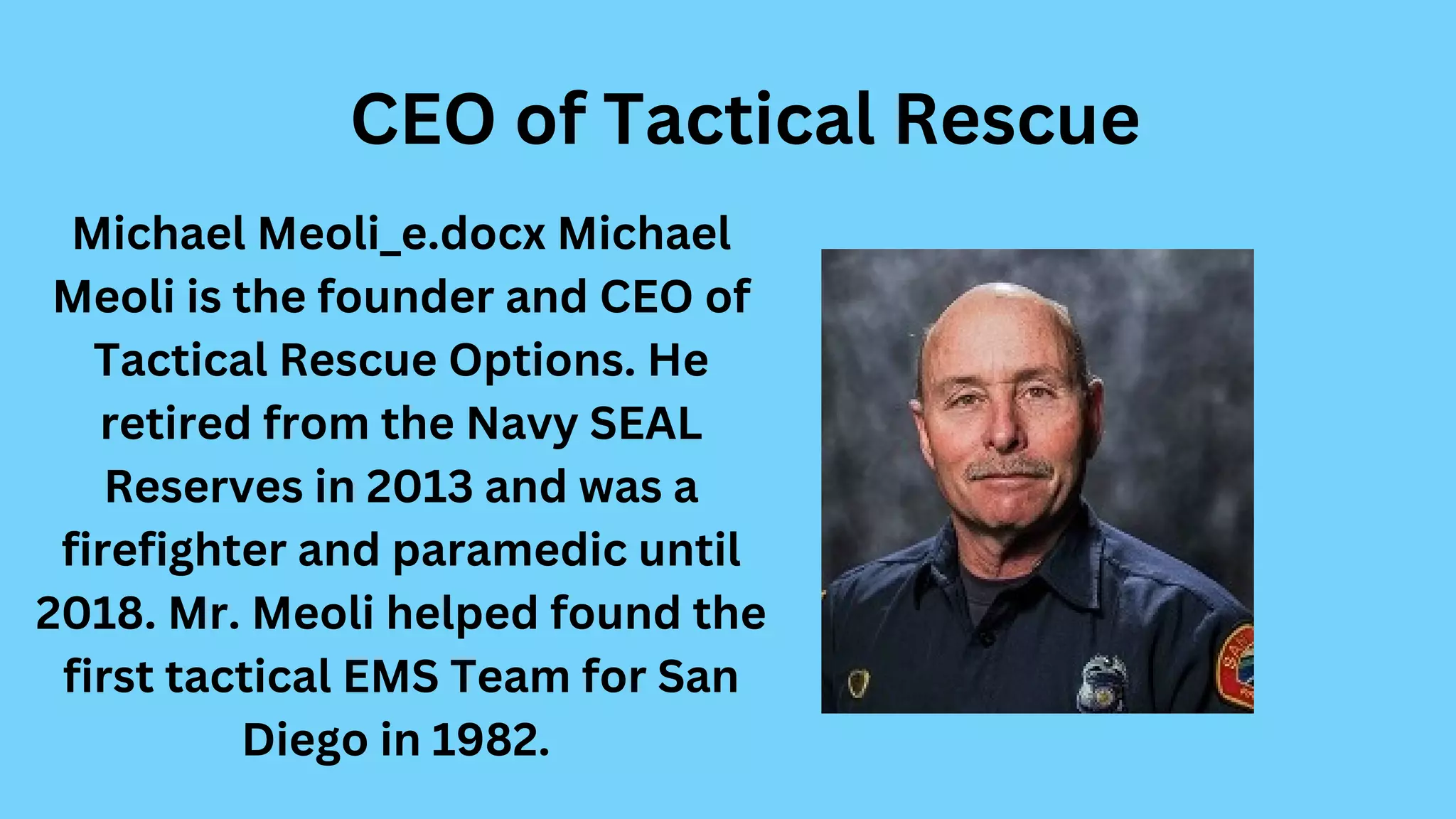Michael Meoli - A Certified Tactical Paramedic | PDF