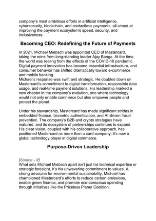 Michael Miebach Charting a Bold Future in Payments, Technology, and ...