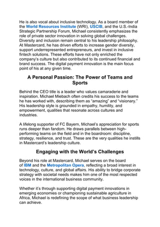 Michael Miebach Charting a Bold Future in Payments, Technology, and ...