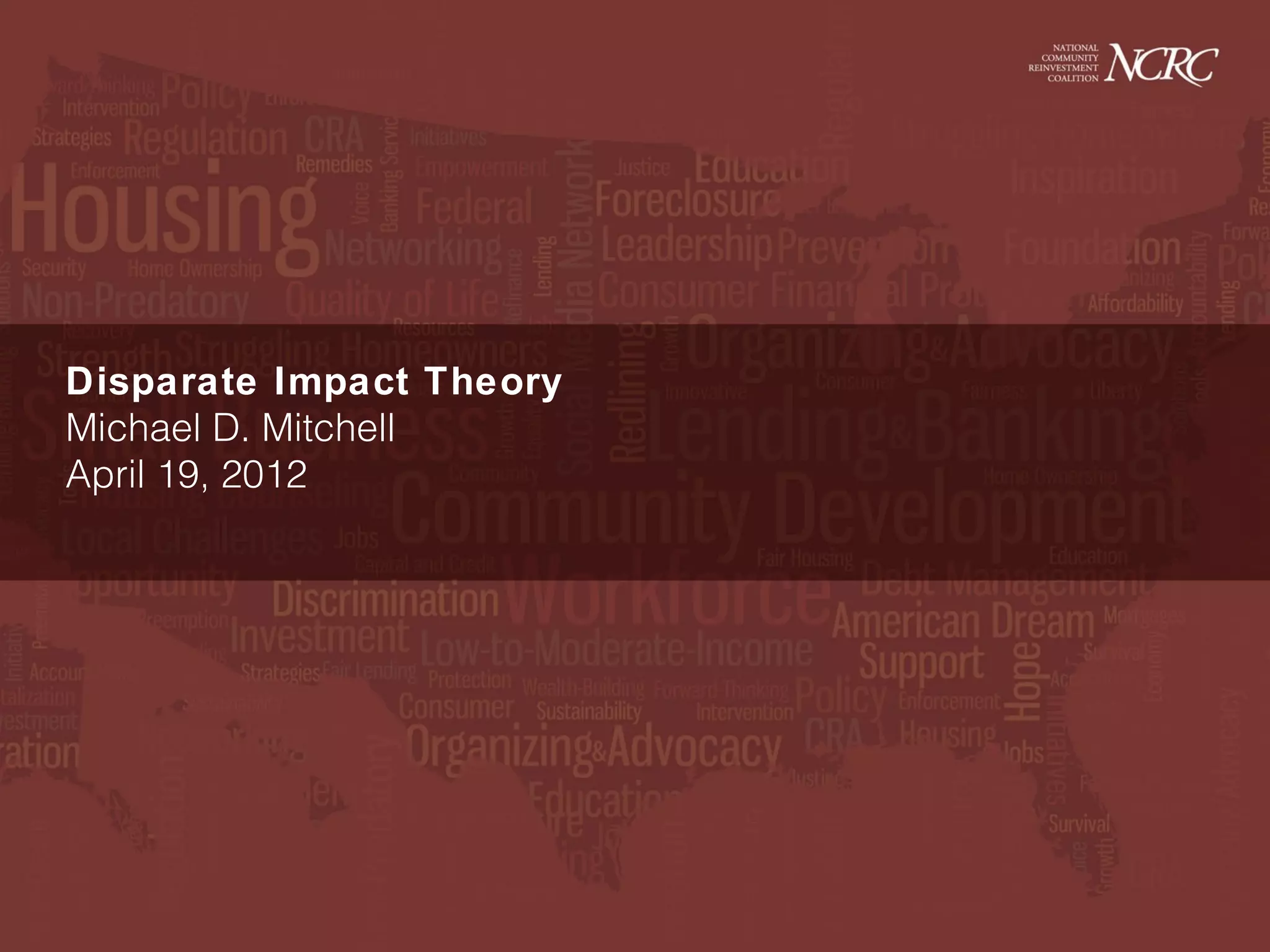 Michael Mitchell | Disparate Impact Theory | PPT