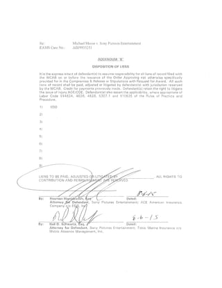MICHAEL DAVID MOORE VS. SONY PICTURES ENTERTAINMENT INC., EAMS Case No ...