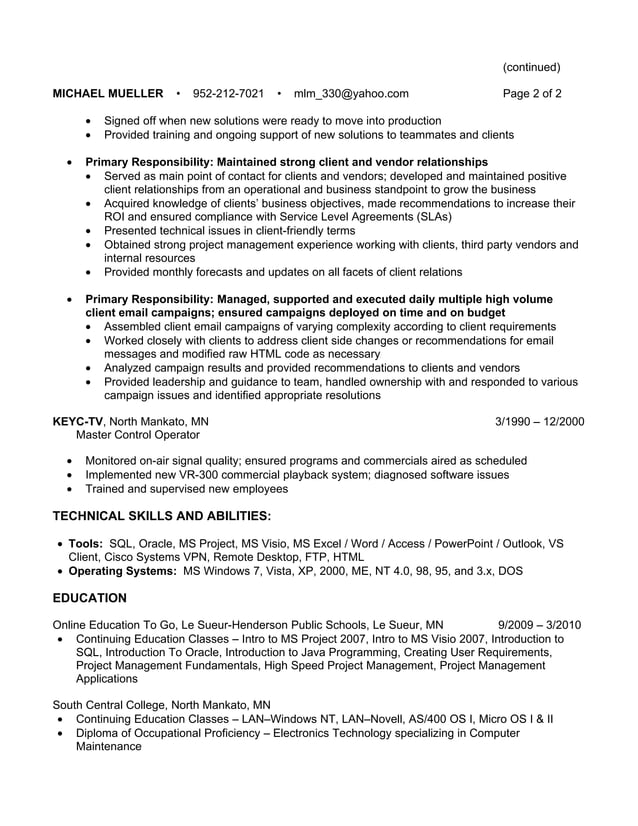 Michael Muellers Resume | PDF