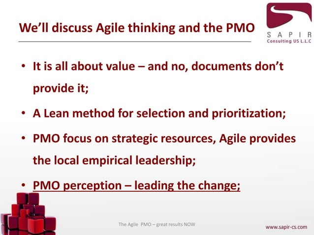 PMI Portland Michael Nir The Agile PMO | PPT