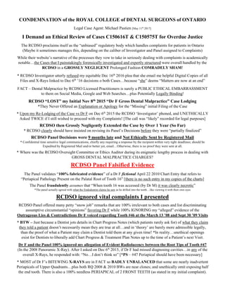 Michael Pastien vs Royal College of Dental Surgeons of Ontario | PDF