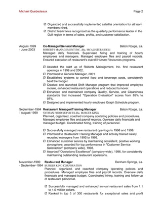 Michael Quebedeaux | PDF | Human Resources | Business