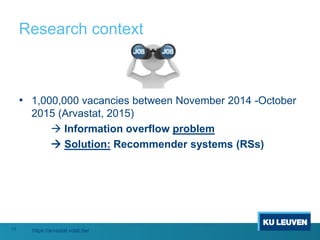 Recommender systems for job search - Michael Reusens | PPT