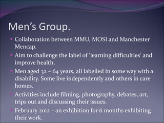 Action Research, Community Psychology and Men with Learning ...