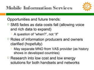 Mobile phones and agricultural value chains | PPT